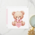 Teddy Bear Pink Thank You Card | Zazzle