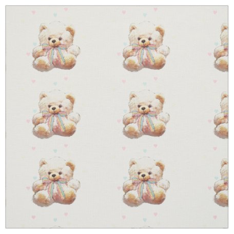 Teddy Bear Print Fabric Material | Zazzle