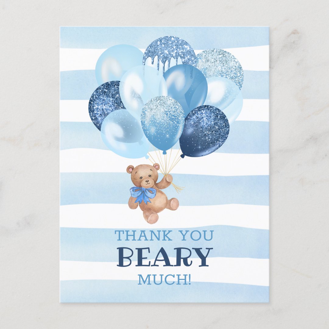 Teddy Bear Thank You Beary Much Postcard | Zazzle