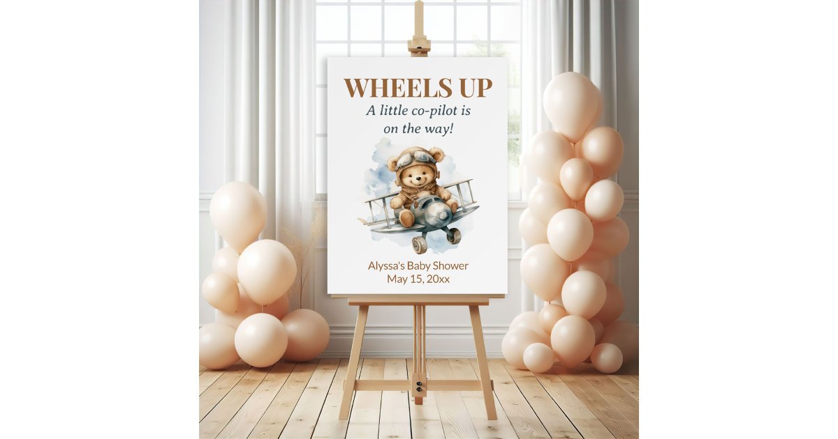 Teddy Bear Wheels Up Little Co Pilot Foam Board | Zazzle