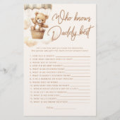 Teddy bear Who knows daddy best baby shower game | Zazzle
