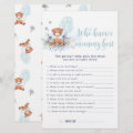 Teddy Bear Who Knows Mommy Best Baby Shower Game | Zazzle