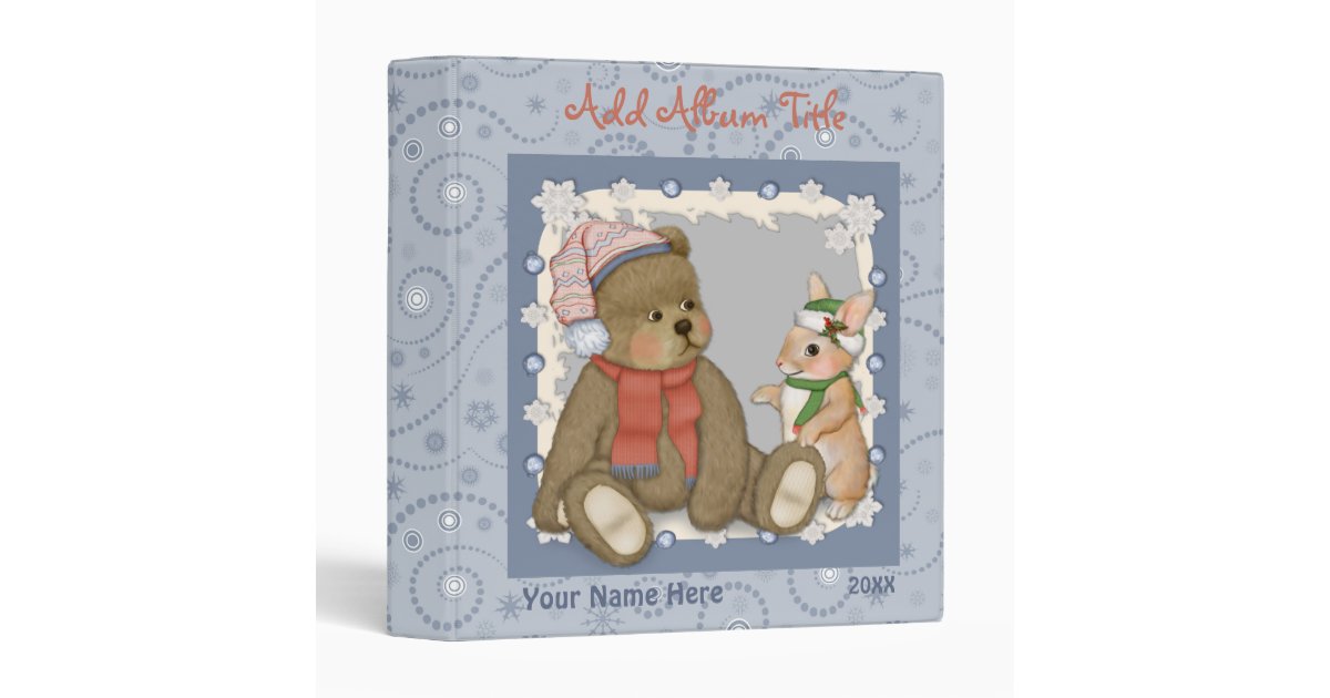 Teddy Bear Winter Binder | Zazzle