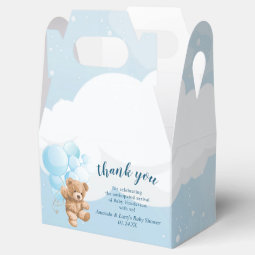 Teddy Bear with Blue Balloons Favor Box | Zazzle