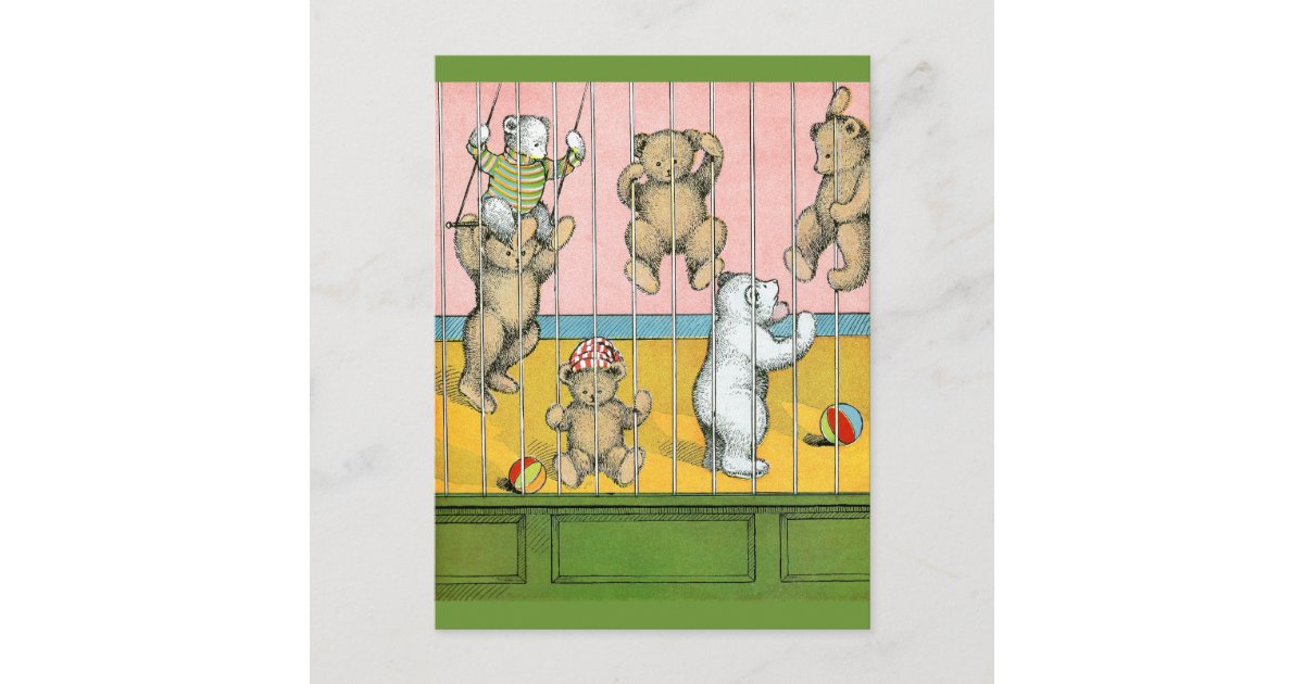 Teddy Bears Behind Bars Postcard | Zazzle