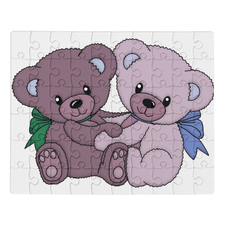 Teddy Bears child puzzle. 60 pieces/matching tin. Jigsaw Puzzle | Zazzle