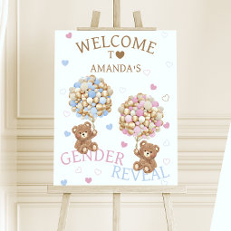 Teddy Bears Gender Reveal Welcome Sign | Zazzle