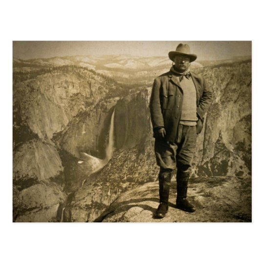 Teddy Roosevelt Glacier Point Yosemite Valley Postcard | Zazzle.com