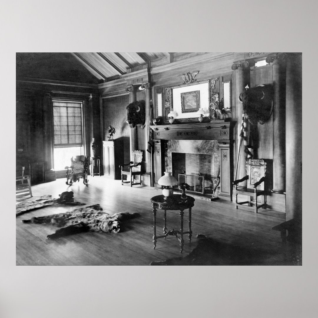 Teddy Roosevelt's Hunting Room, 1905 Poster | Zazzle