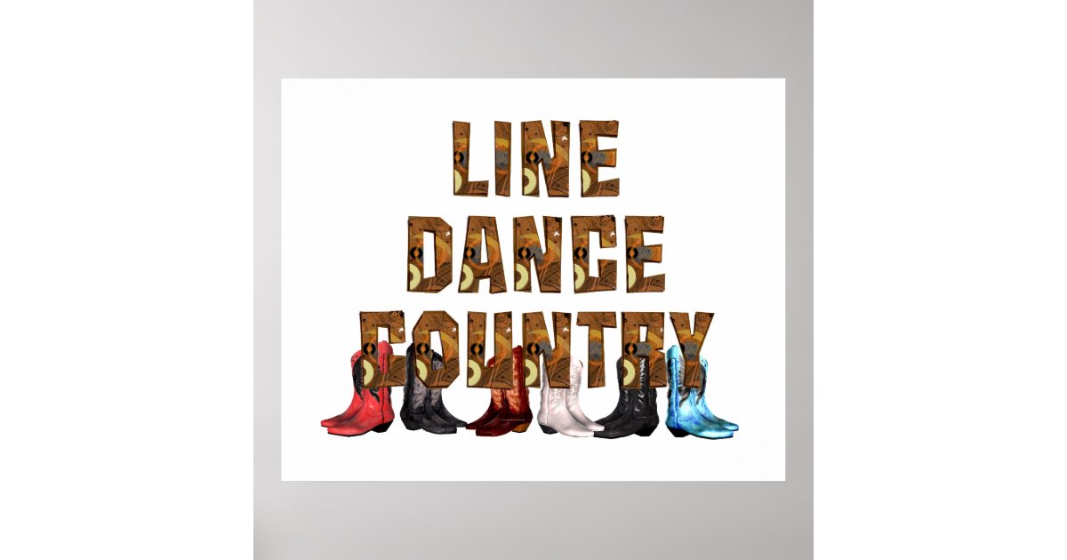 TEE Country Line Dance Poster | Zazzle