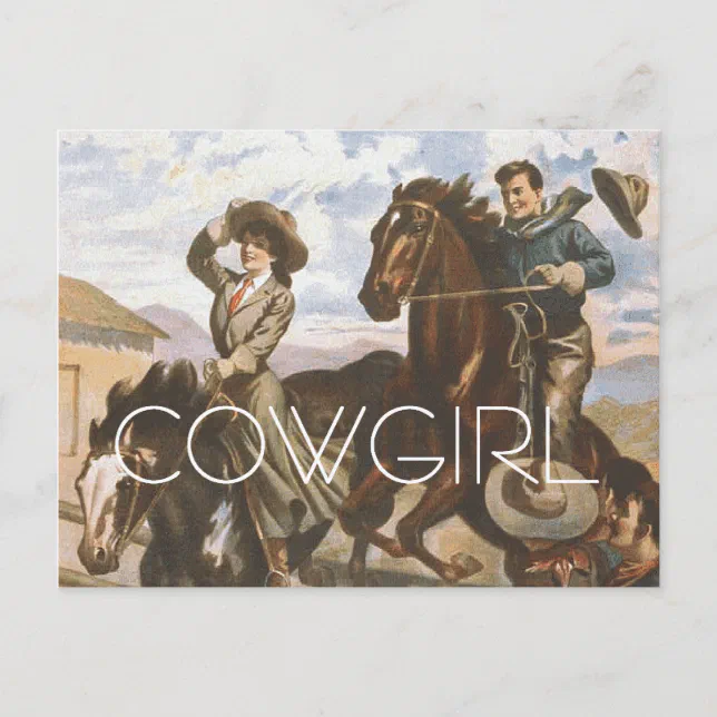 TEE Cowgirl Old School Postcard | Zazzle