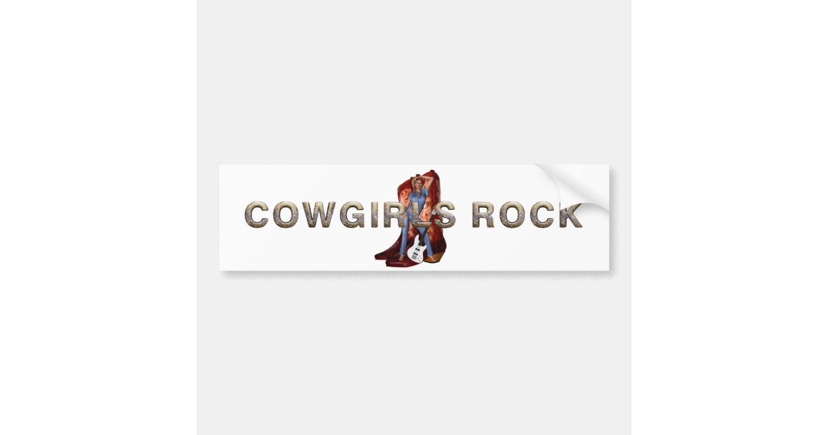 TEE Cowgirls Rock Bumper Sticker | Zazzle