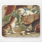 Cats Playing Vintage Illustration Mouse Pad | Zazzle.com