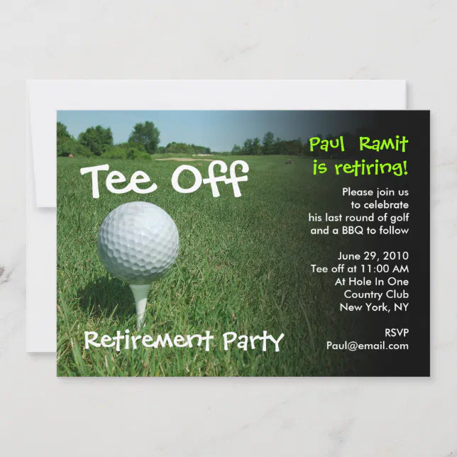 Tee Off Golf Retirement Party Invitation | Zazzle