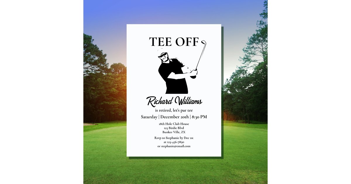 Tee Off Start of A New Era in Life Retirement Invitation | Zazzle