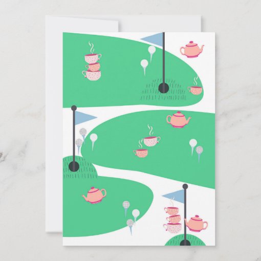 Tee time or Tea Time Gender Reveal Invitation | Zazzle
