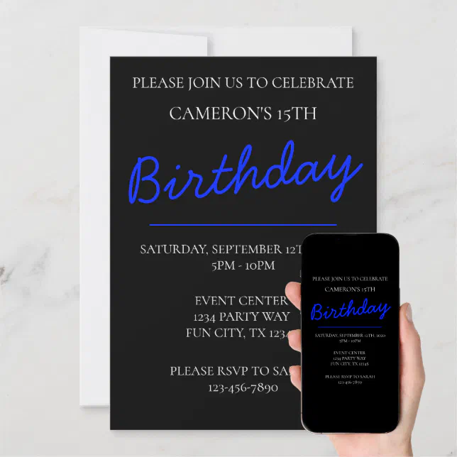 Teen Boy Men Man Birthday Party Invitation | Zazzle
