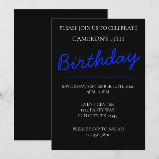 Teen Boy Men Man Birthday Party Invitation | Zazzle