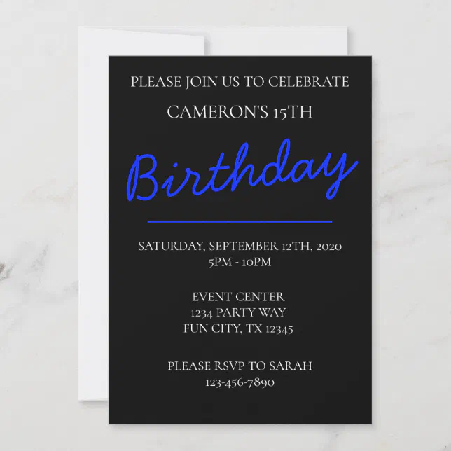 Teen Boy Men Man Birthday Party Invitation | Zazzle