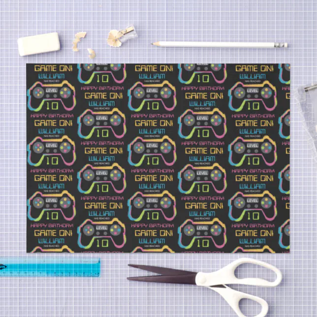 Teen Gaming Gamer Video Game Player Birthday Tissue Paper | Zazzle