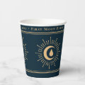 Teen Girl Celestial Blue First Moon Period Party Paper Cups | Zazzle