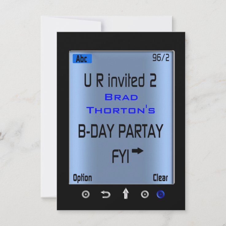 Teen Smart Phone Texting Birthday Party Invitation | Zazzle