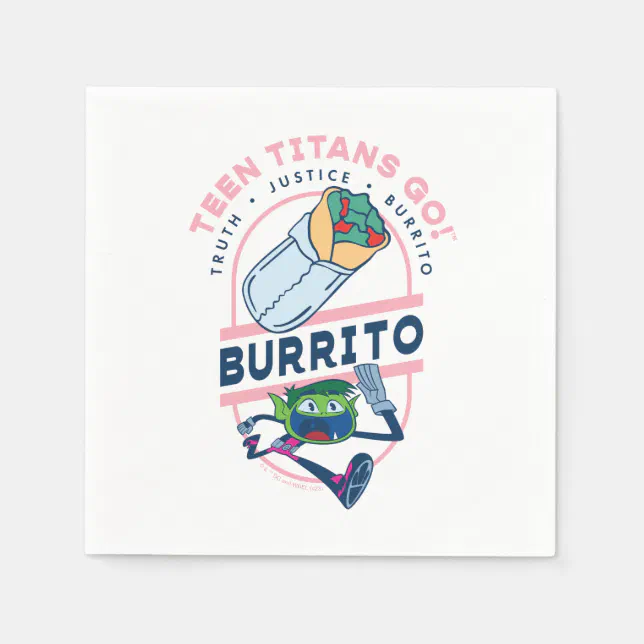 Teen Titans Go! Beast Boy "Truth Justice Burrito" Napkins | Zazzle