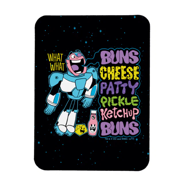 Teen Titans Go! | Cyborg Burger Rap Magnet | Zazzle