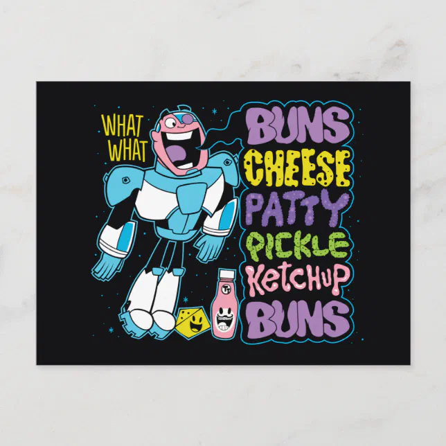 Teen Titans Go! | Cyborg Burger Rap Postcard | Zazzle