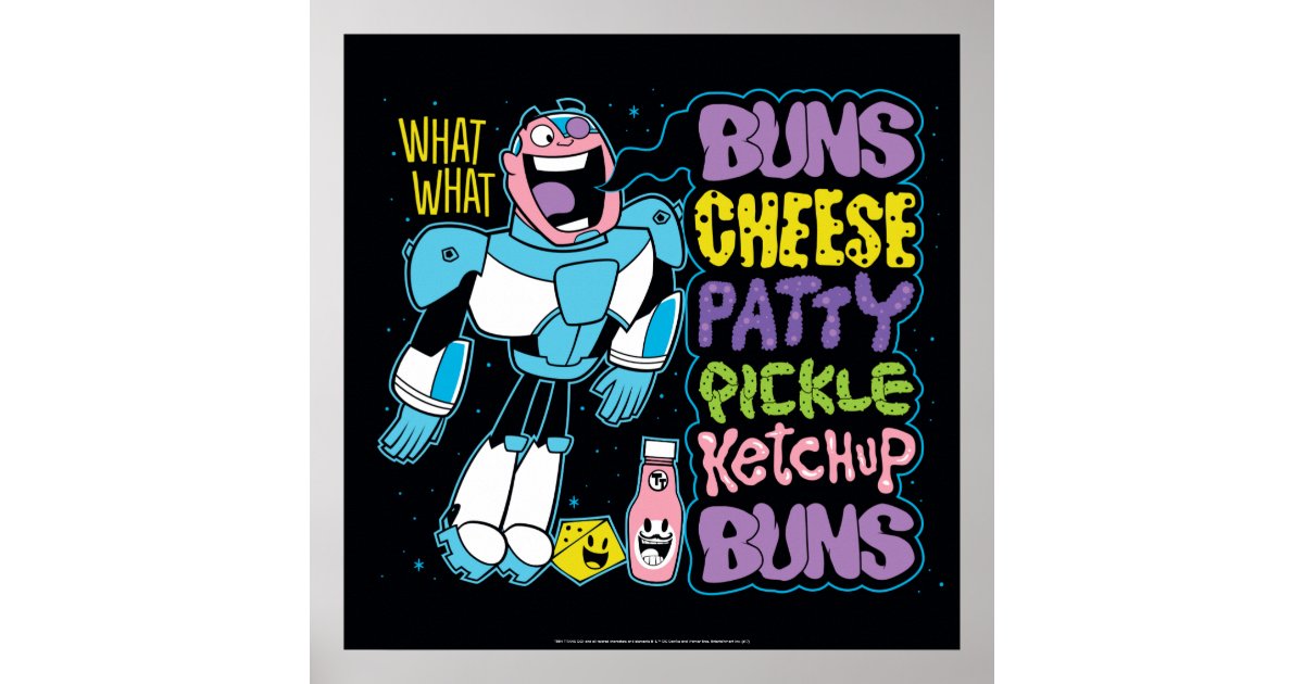Teen Titans Go! | Cyborg Burger Rap Poster | Zazzle