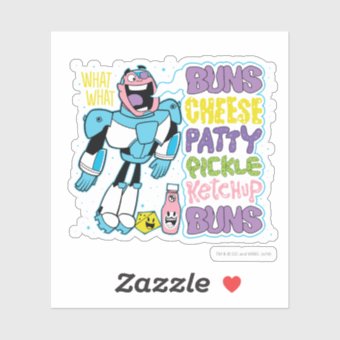 Teen Titans Go! | Cyborg Burger Rap Sticker | Zazzle
