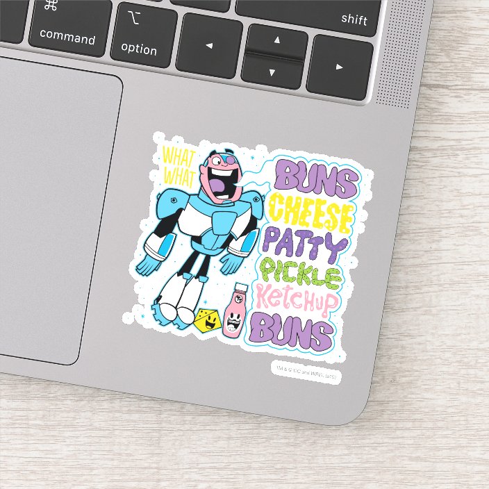 Teen Titans Go! | Cyborg Burger Rap Sticker | Zazzle.com