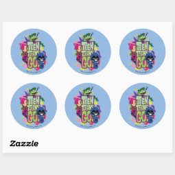 Teen Titans Go! | "Girls Girls" Animal Print Logo Classic Round Sticker ...
