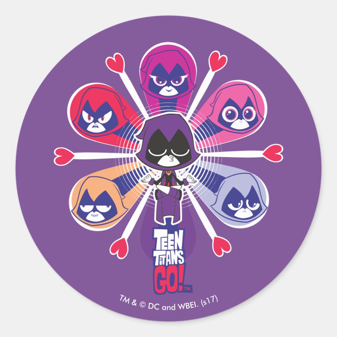 Teen Titans Go! | Raven's Emoticlones Classic Round Sticker | Zazzle
