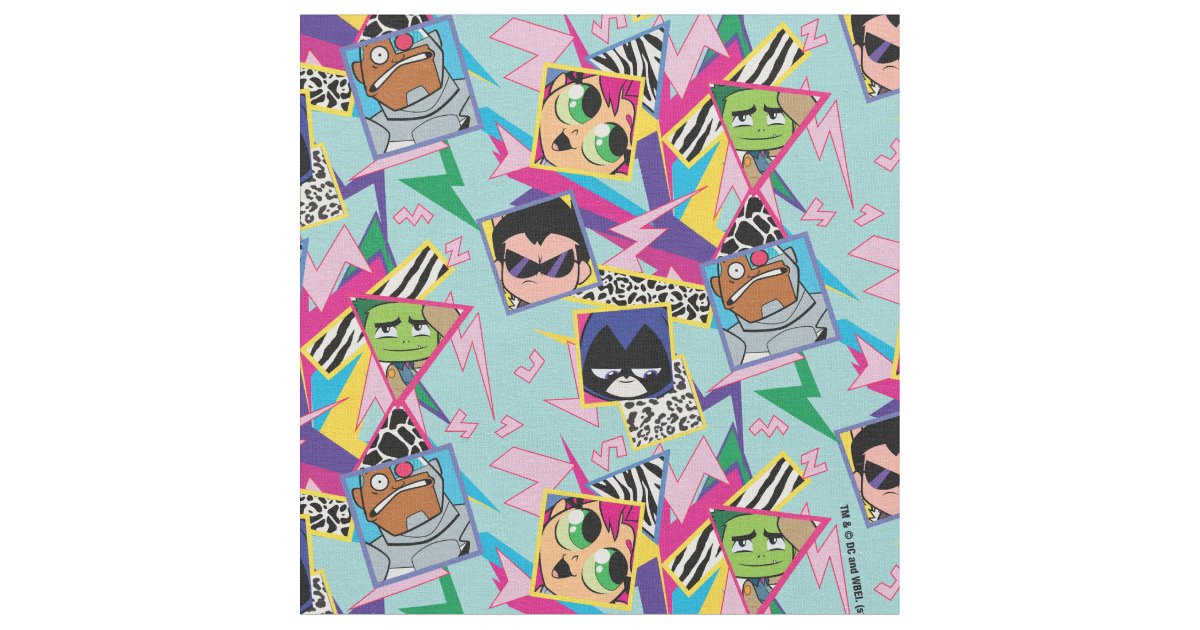 Teen Titans Go! | Retro 90's Group Collage Fabric | Zazzle