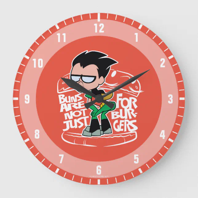 Teen Titans Go! | Robin Booty Scooty Buns Large Clock | Zazzle