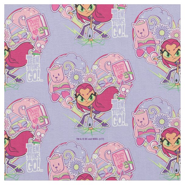 Teen Titans Go! | Titans Head Pattern Fabric | Zazzle