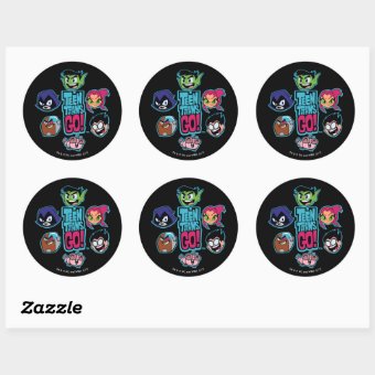 Teen Titans Go! | Titans Head Pattern Classic Round Sticker | Zazzle