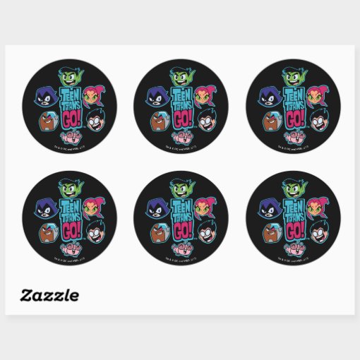 Teen Titans Go! | Titans Head Pattern Classic Round Sticker | Zazzle