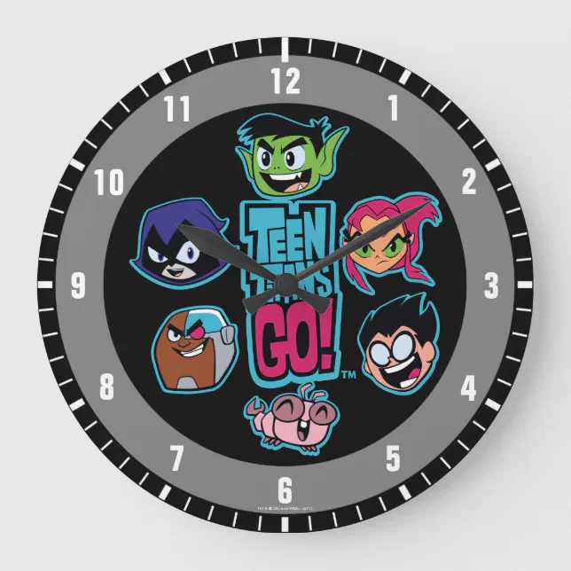 Teen Titans Go! | Titans Head Pattern Large Clock | Zazzle