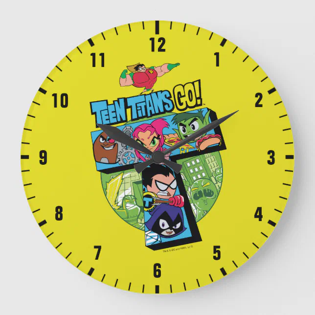 Teen Titans Go! | Titans Tower Collage Large Clock | Zazzle