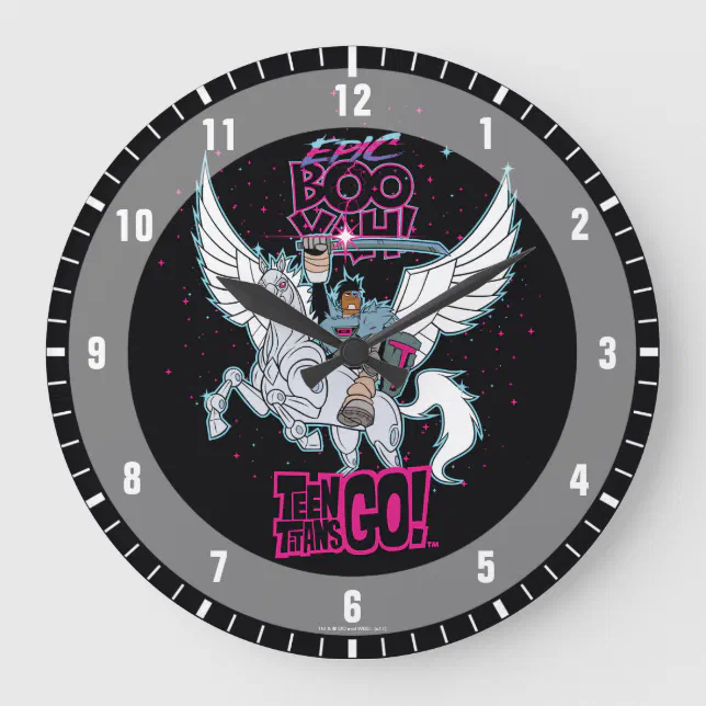 Teen Titans Go! | Warrior Cyborg Riding Pegasus Large Clock | Zazzle