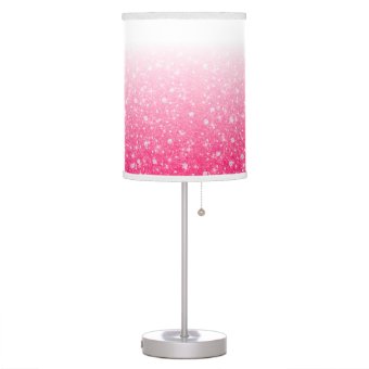 Teen Tween Girls Sparkly Pink Glitter Ombre Table Lamp | Zazzle