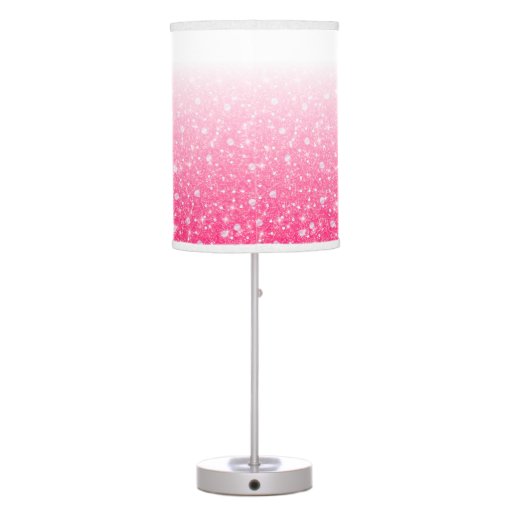 Teen Tween Girls Sparkly Pink Glitter Ombre Table Lamp | Zazzle
