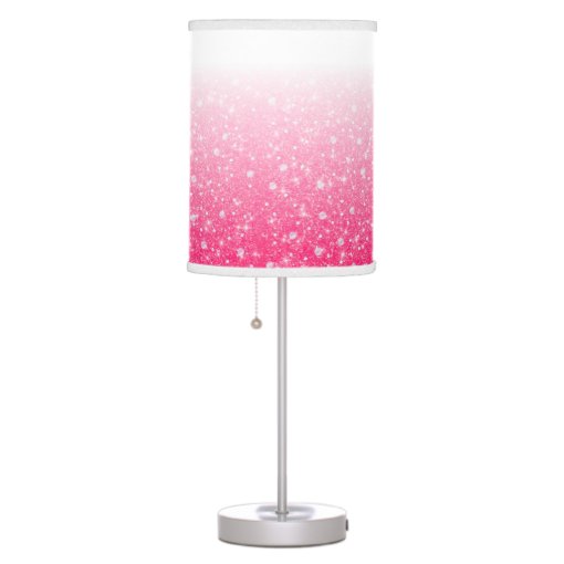 Teen Tween Girls Sparkly Pink Glitter Ombre Table Lamp | Zazzle