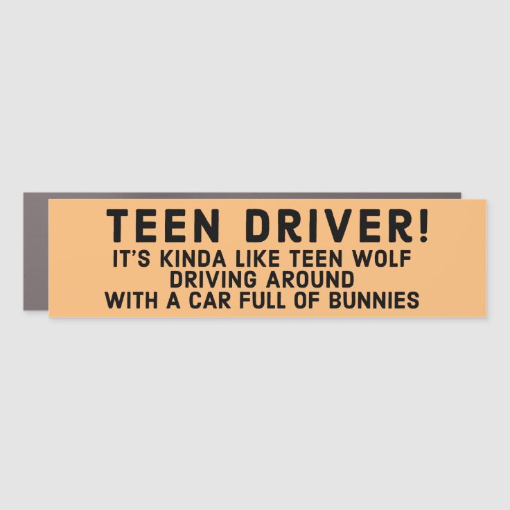 Teen Wolf Funny Teen Driver Bumper Car Magnet | Zazzle