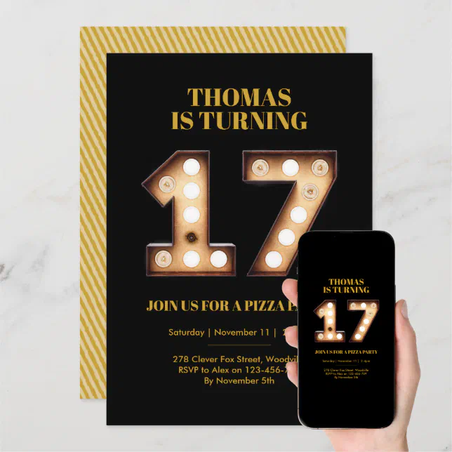 Teenage 17th birthday invitation | Zazzle