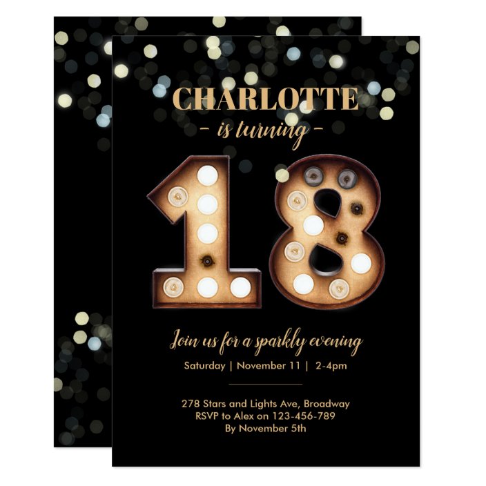 Teenage Sparkly 18th birthday invitation | Zazzle.com