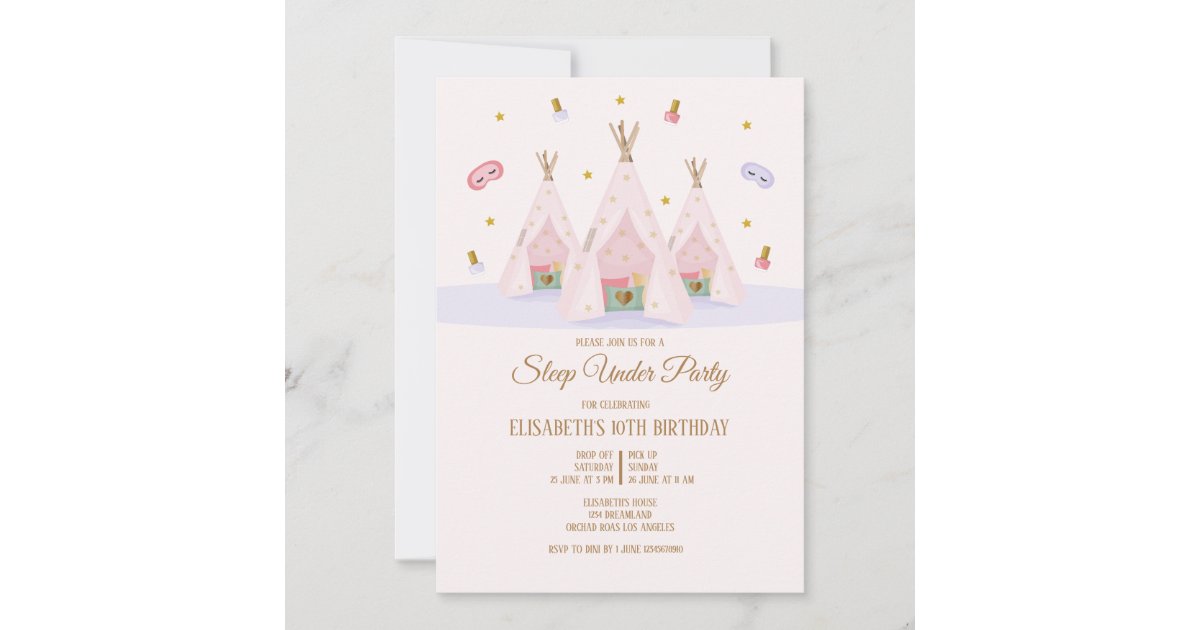 Teepee Sleep Under Birthday Party Invitation | Zazzle