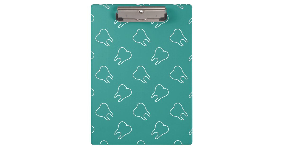 Teeth Pattern Dentist Clipboard | Zazzle